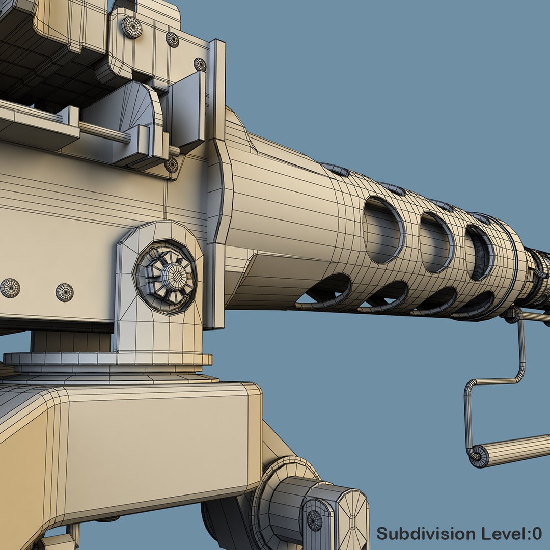 m2 browning machinegun 3d model