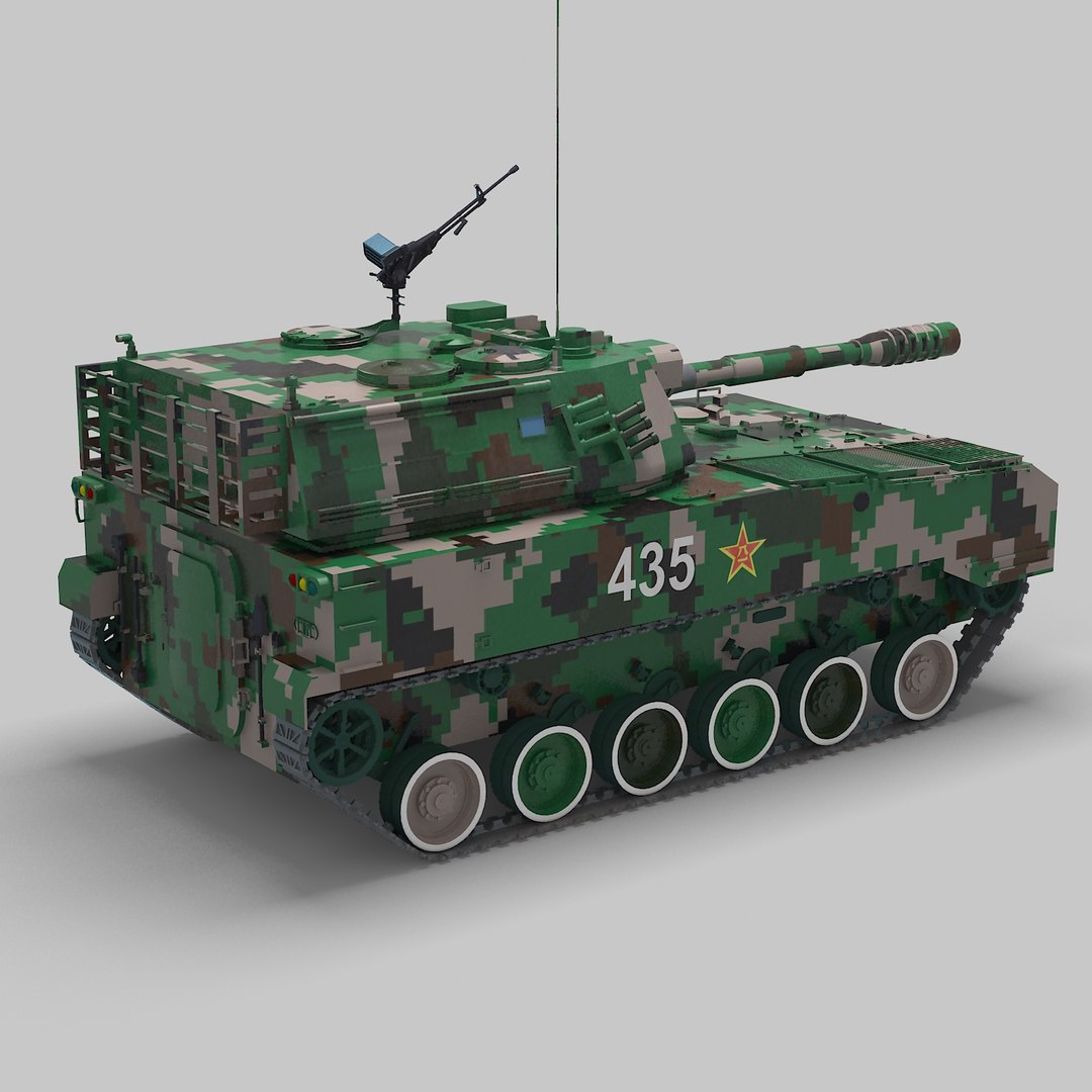 3d plz-07 self-propelled china model