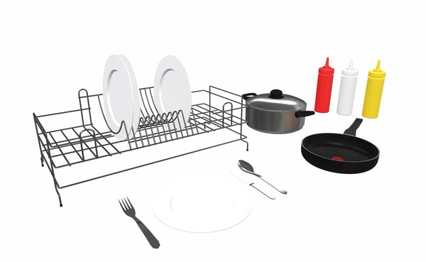 3d v-ray dish drainer model