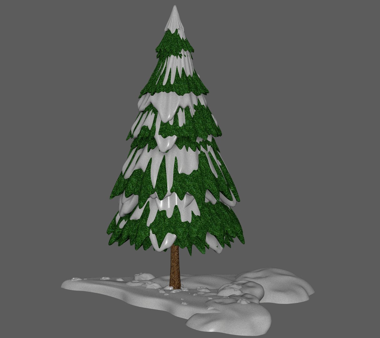 3D Snow Fir Cartoon - TurboSquid 1400695
