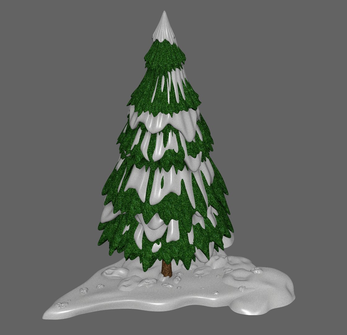 3D Snow Fir Cartoon - TurboSquid 1400695