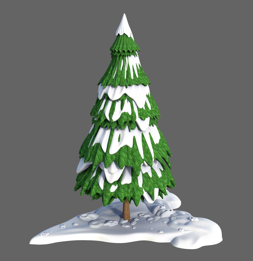 3D Snow Fir Cartoon - TurboSquid 1400695