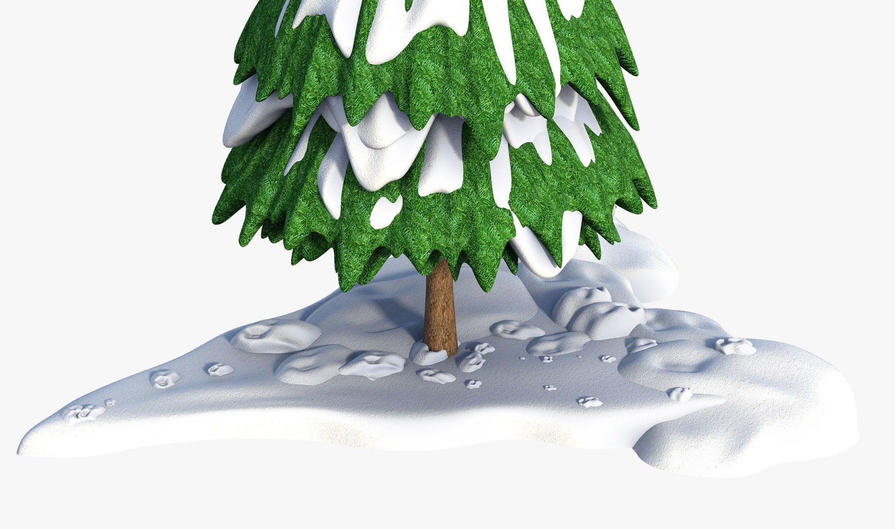 3D Snow Fir Cartoon - TurboSquid 1400695