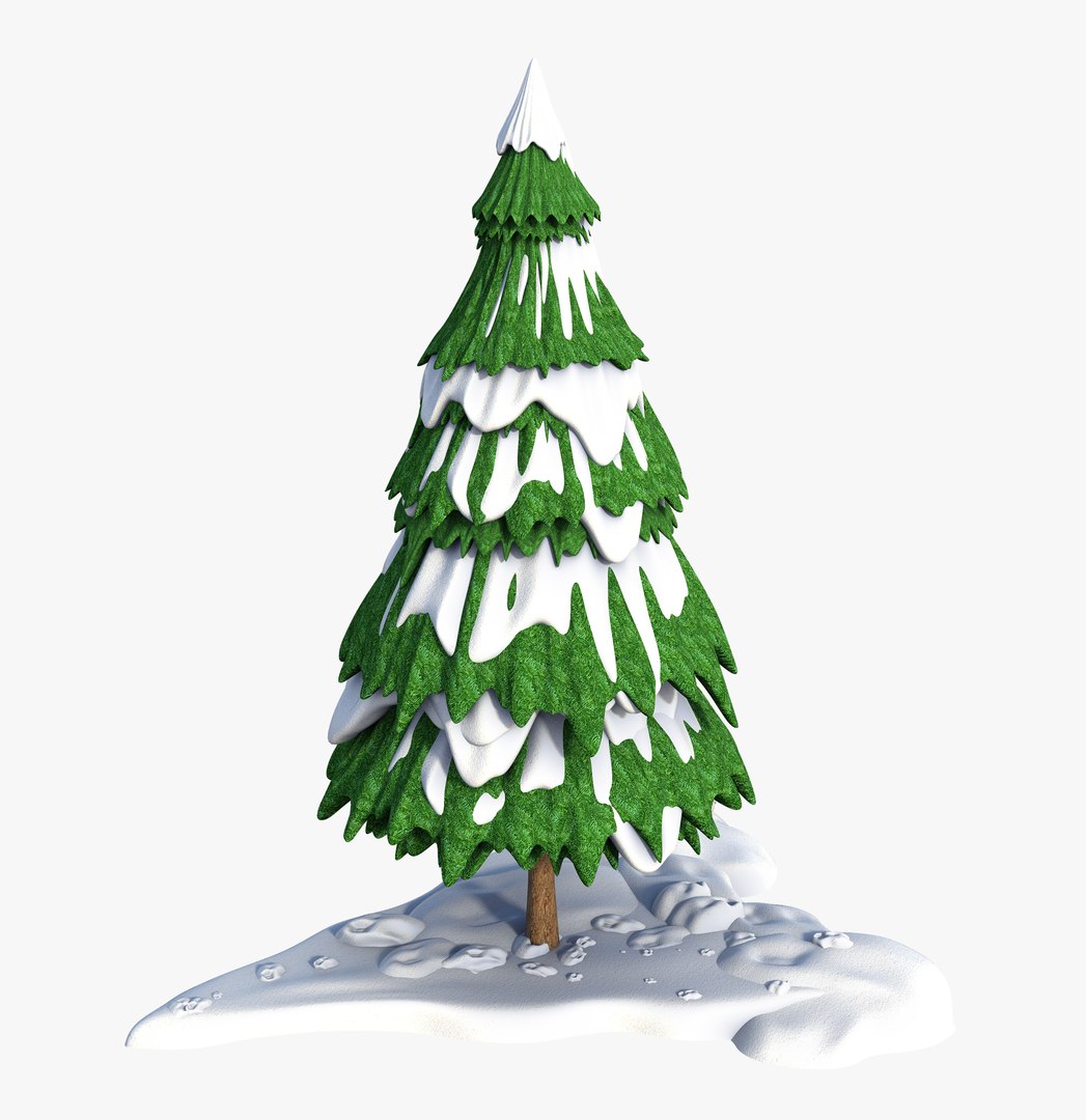 3D Snow Fir Cartoon - TurboSquid 1400695