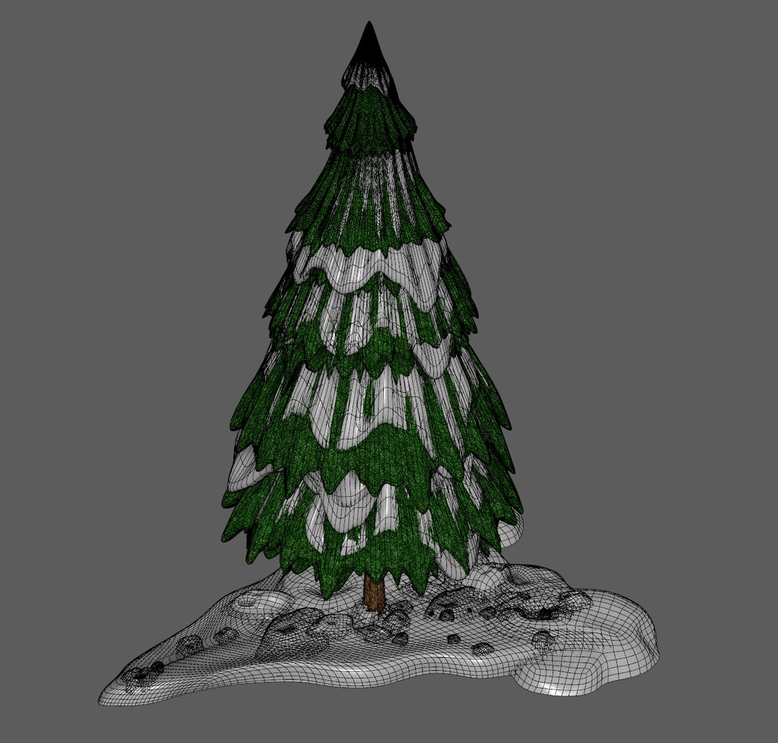 3D Snow Fir Cartoon - TurboSquid 1400695