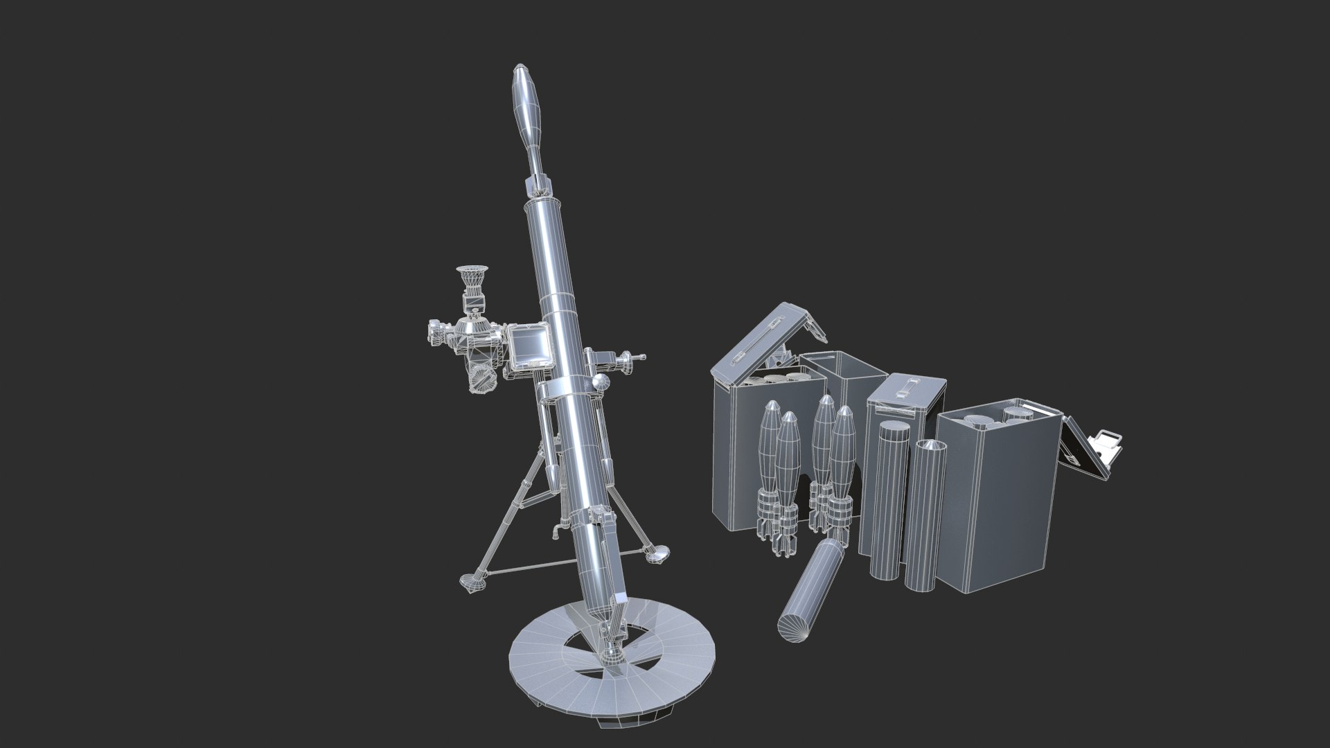 3D 60mm Light Mortar M224 Model - TurboSquid 2056887