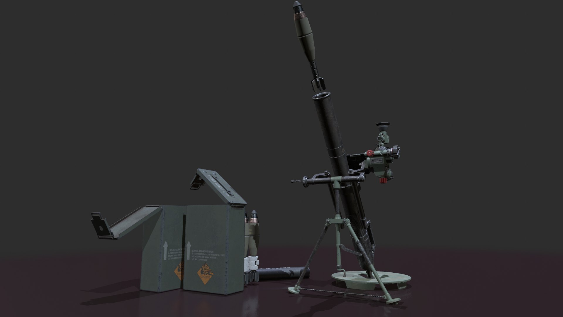 3D 60mm Light Mortar M224 Model - TurboSquid 2056887