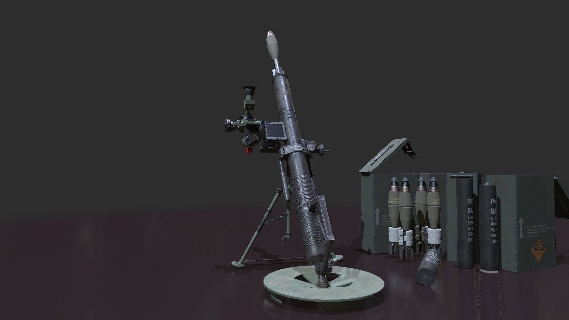 3D 60mm Light Mortar M224 Model - TurboSquid 2056887
