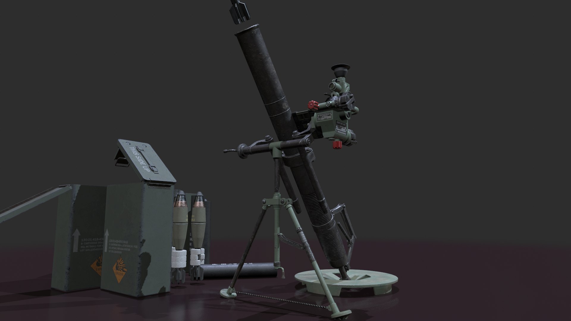 3D 60mm Light Mortar M224 Model - TurboSquid 2056887
