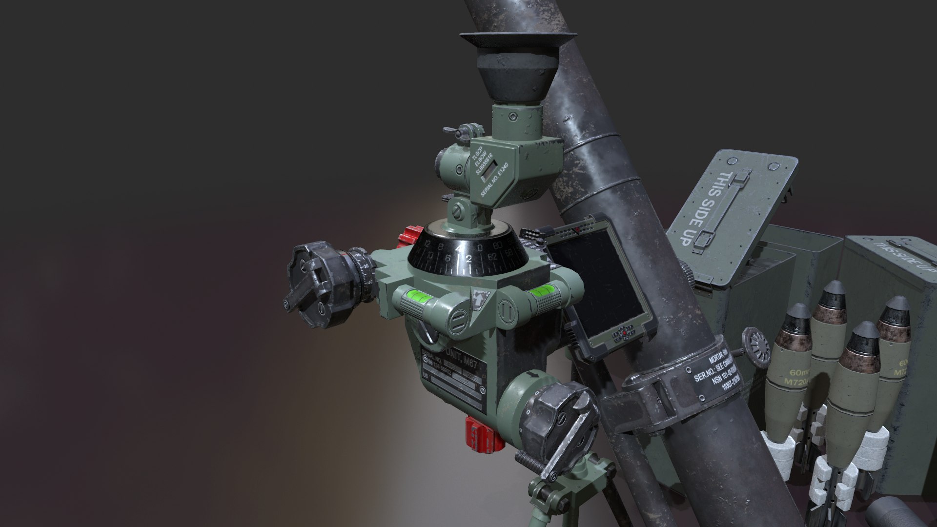 3D 60mm Light Mortar M224 Model - TurboSquid 2056887