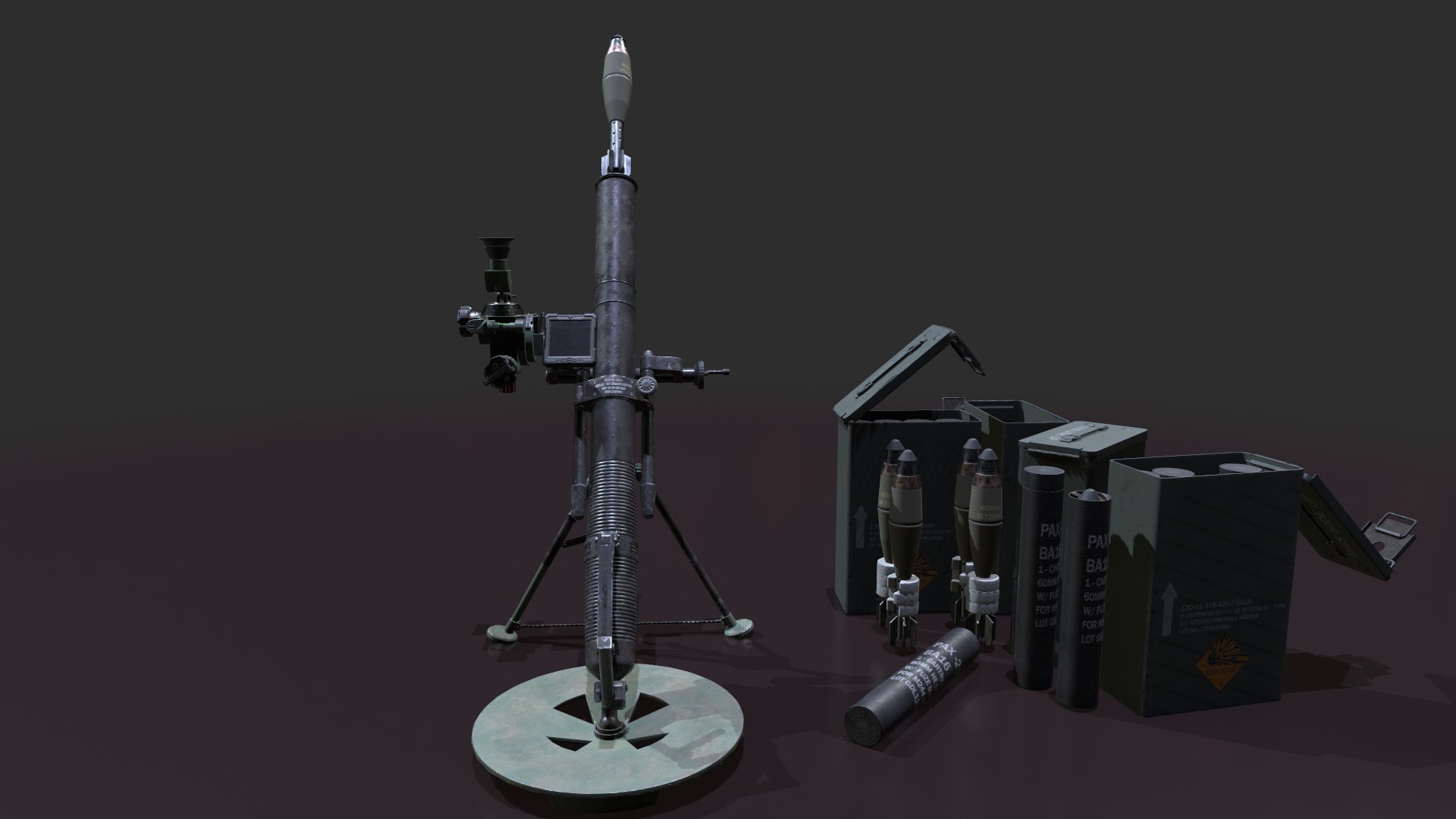 3D 60mm Light Mortar M224 Model - TurboSquid 2056887