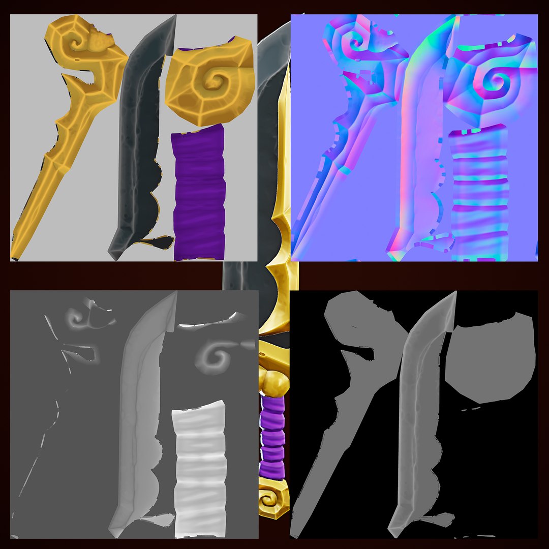 Stylize Sword With Gold 3D - TurboSquid 2053950