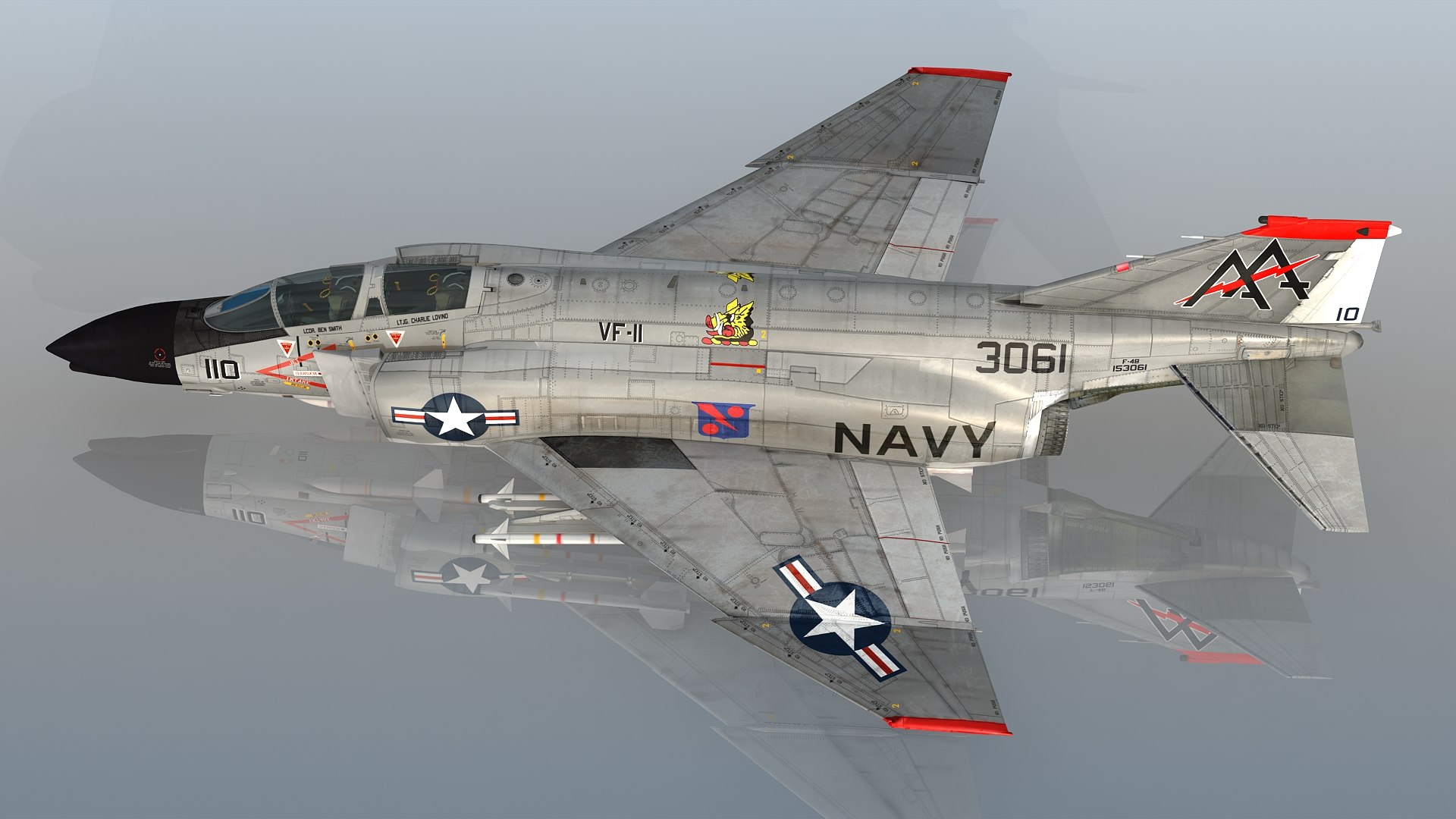F4 B NAVY Phantom II Red Rippers VF-11 USS Forrestal 3D - TurboSquid ...
