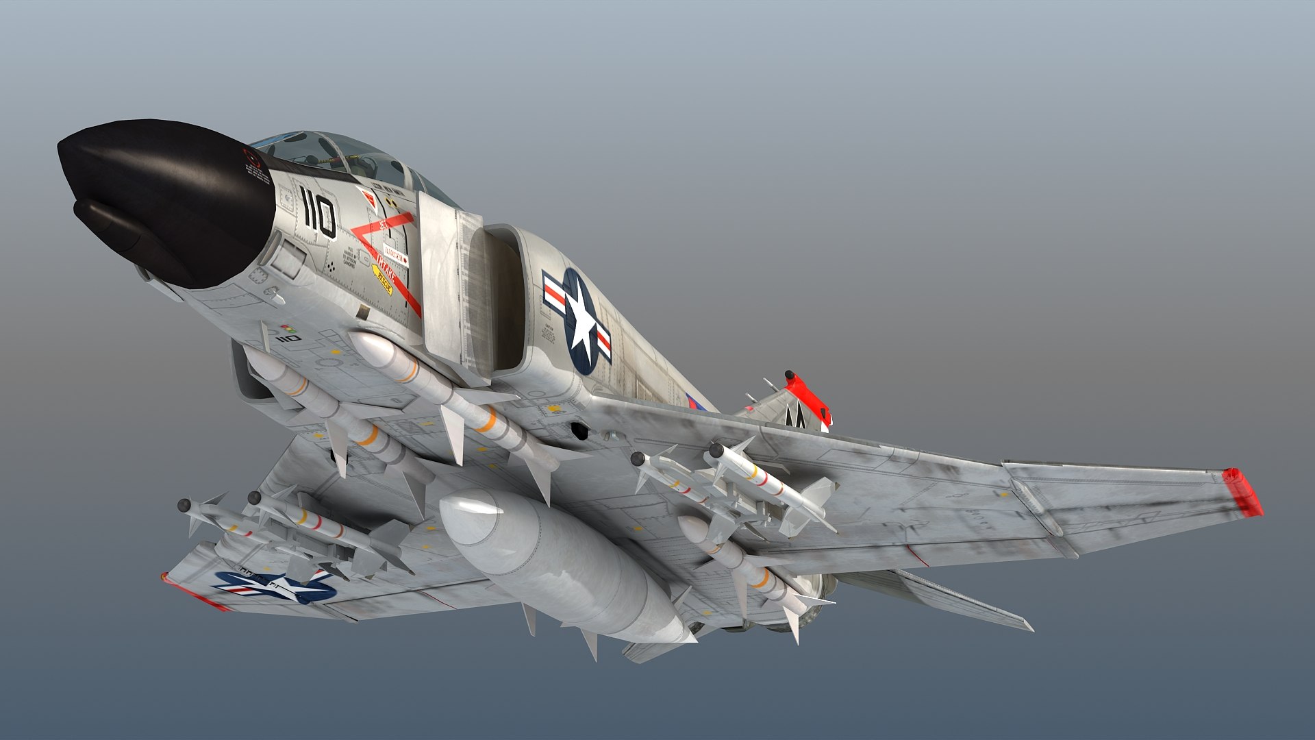 F4 B NAVY Phantom II Red Rippers VF-11 USS Forrestal 3D - TurboSquid ...