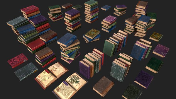 Herbalist Books Set 3D model - TurboSquid 1833381