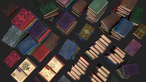 Herbalist Books Set 3D model - TurboSquid 1833381
