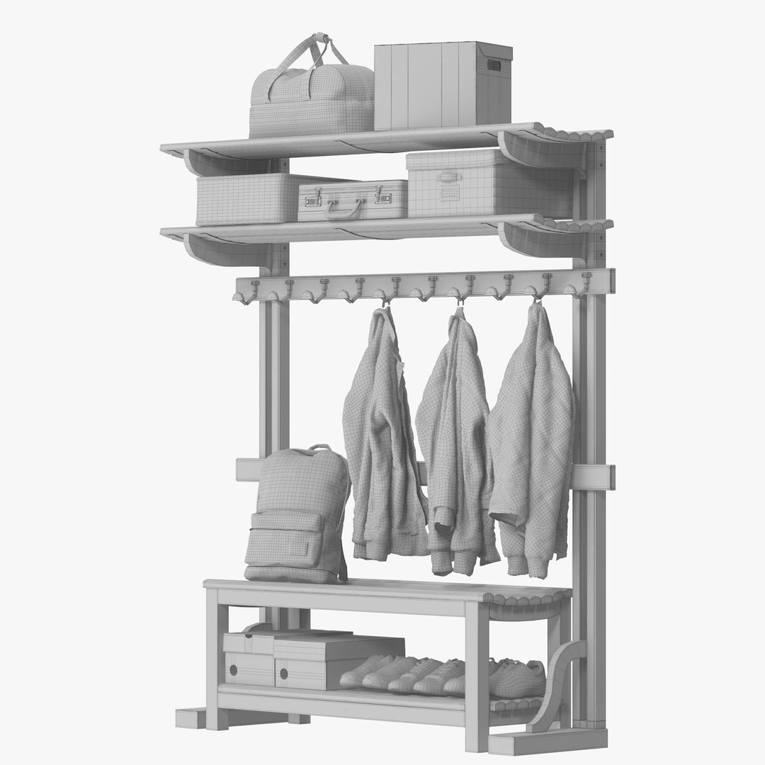 3D Declan Entry Hall Tree - TurboSquid 1408560