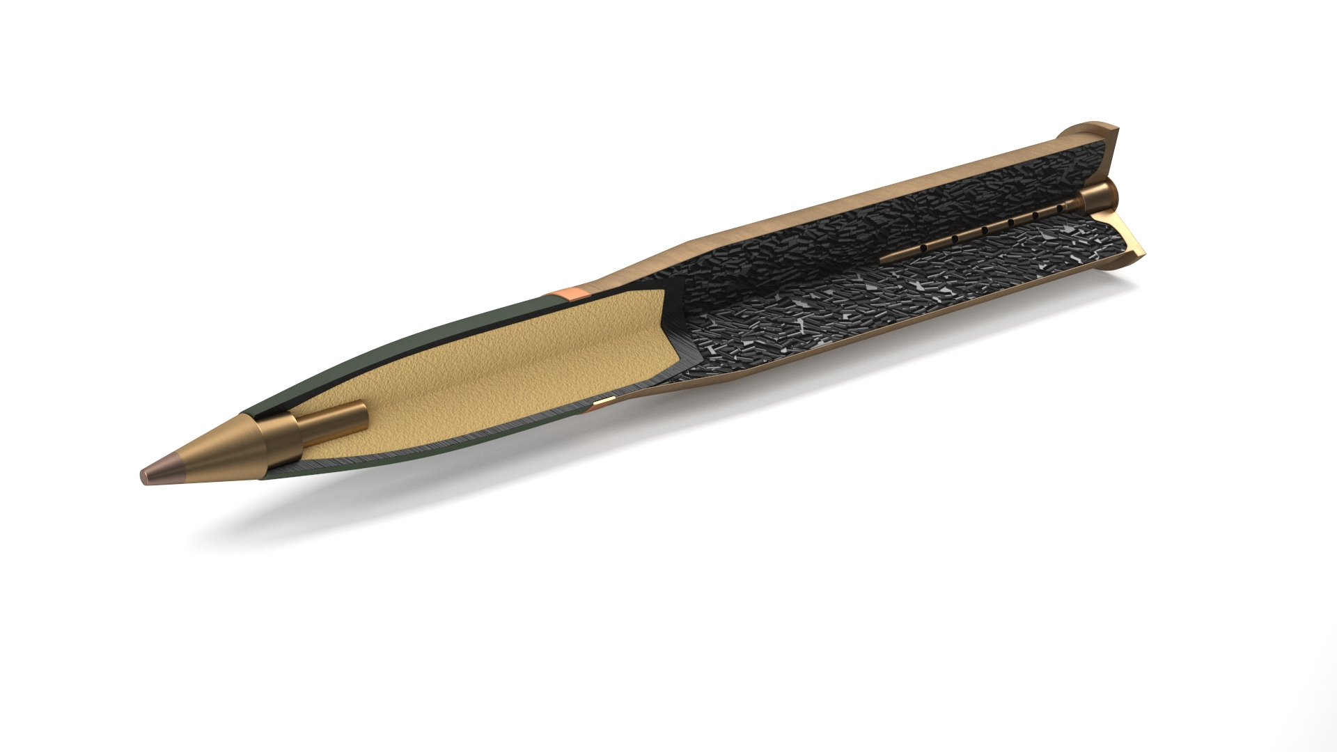 3D Fuzed Fragmentation Projectile In Section Model - TurboSquid 2224919