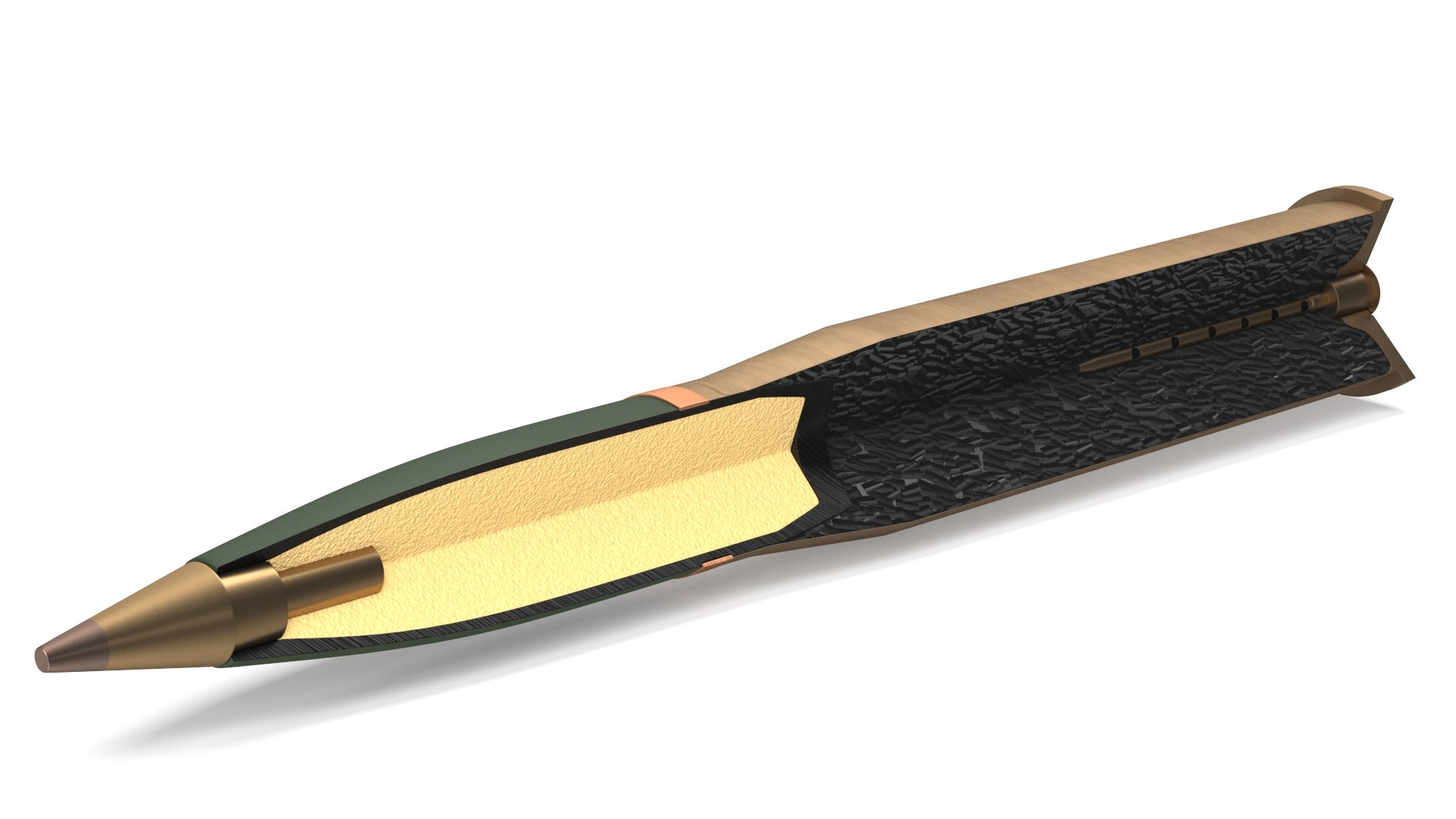 3D Fuzed Fragmentation Projectile In Section Model - TurboSquid 2224919