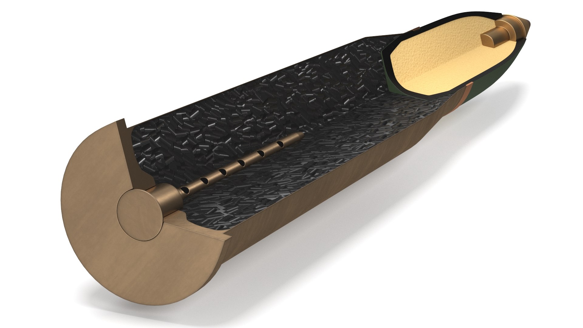 3D Fuzed Fragmentation Projectile In Section Model - TurboSquid 2224919