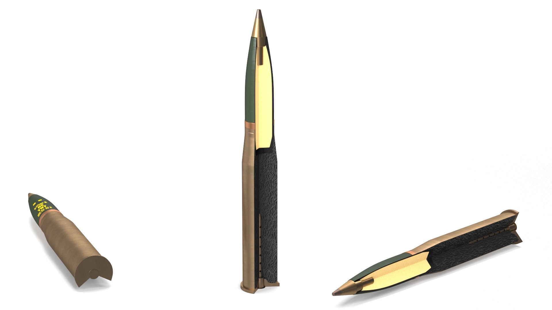 3D Fuzed Fragmentation Projectile In Section Model - TurboSquid 2224919