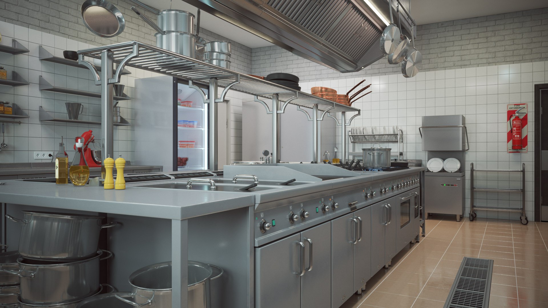 3d Commercial Kitchen Model