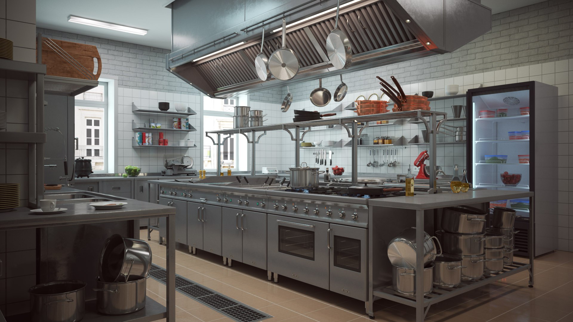3d Commercial Kitchen Model