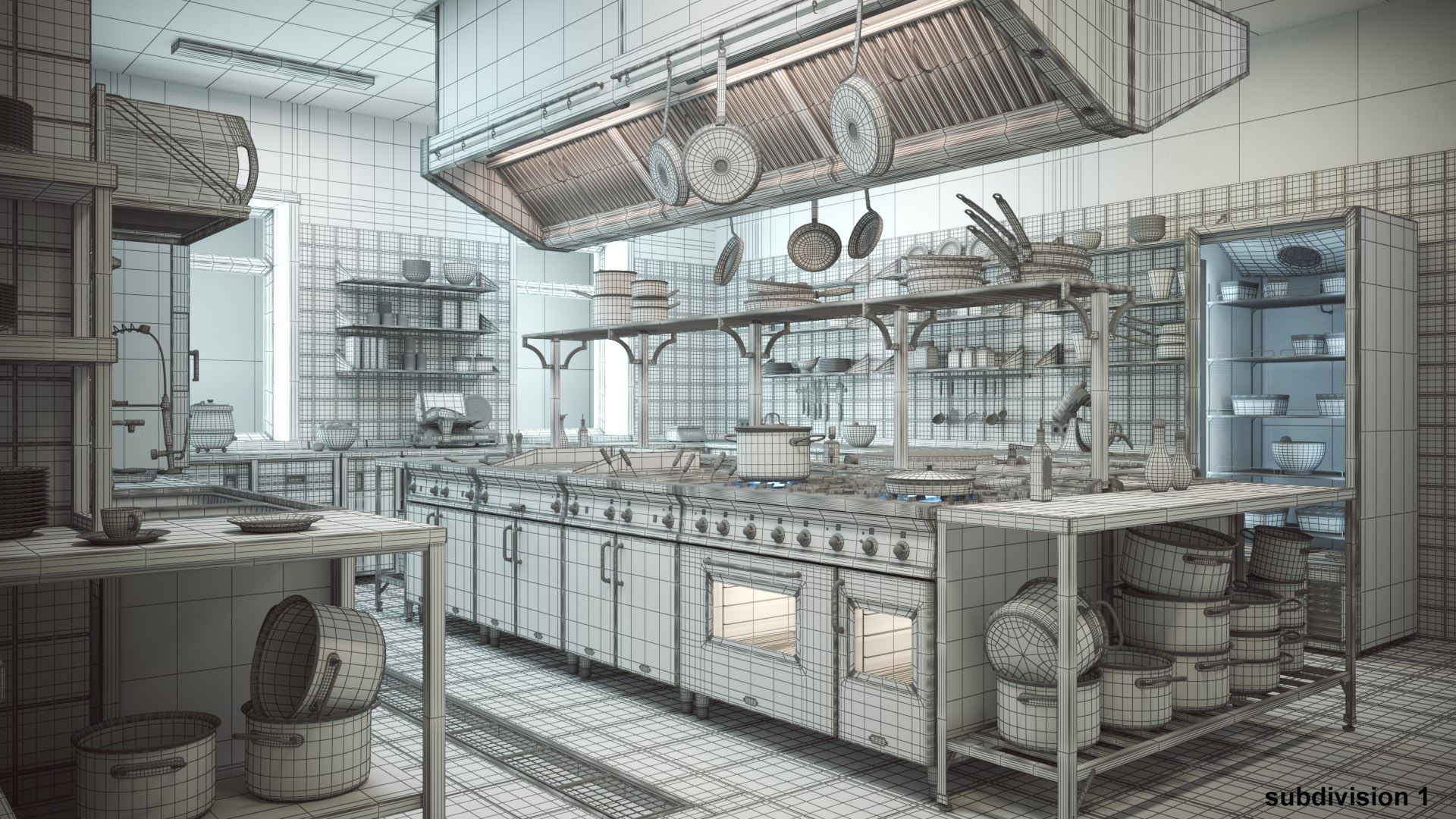 3d Commercial Kitchen Model