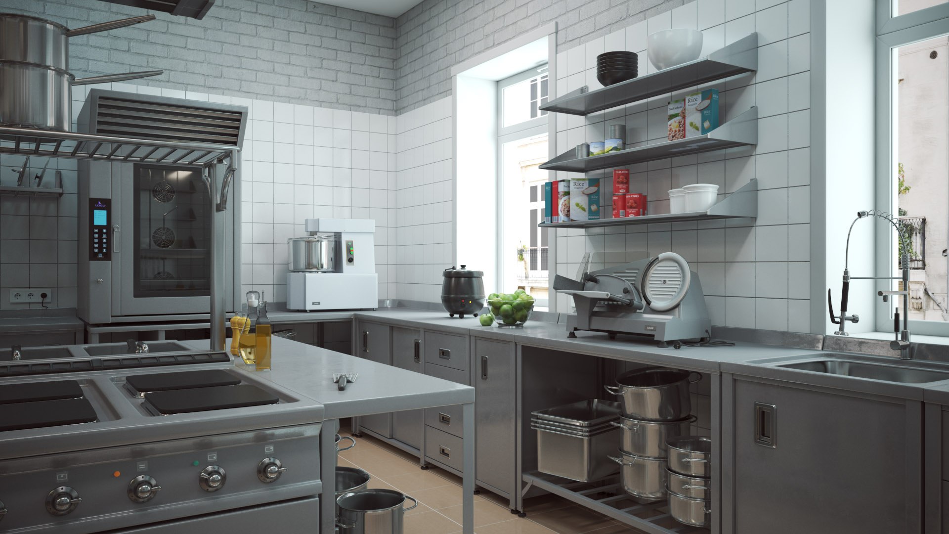 3d Commercial Kitchen Model