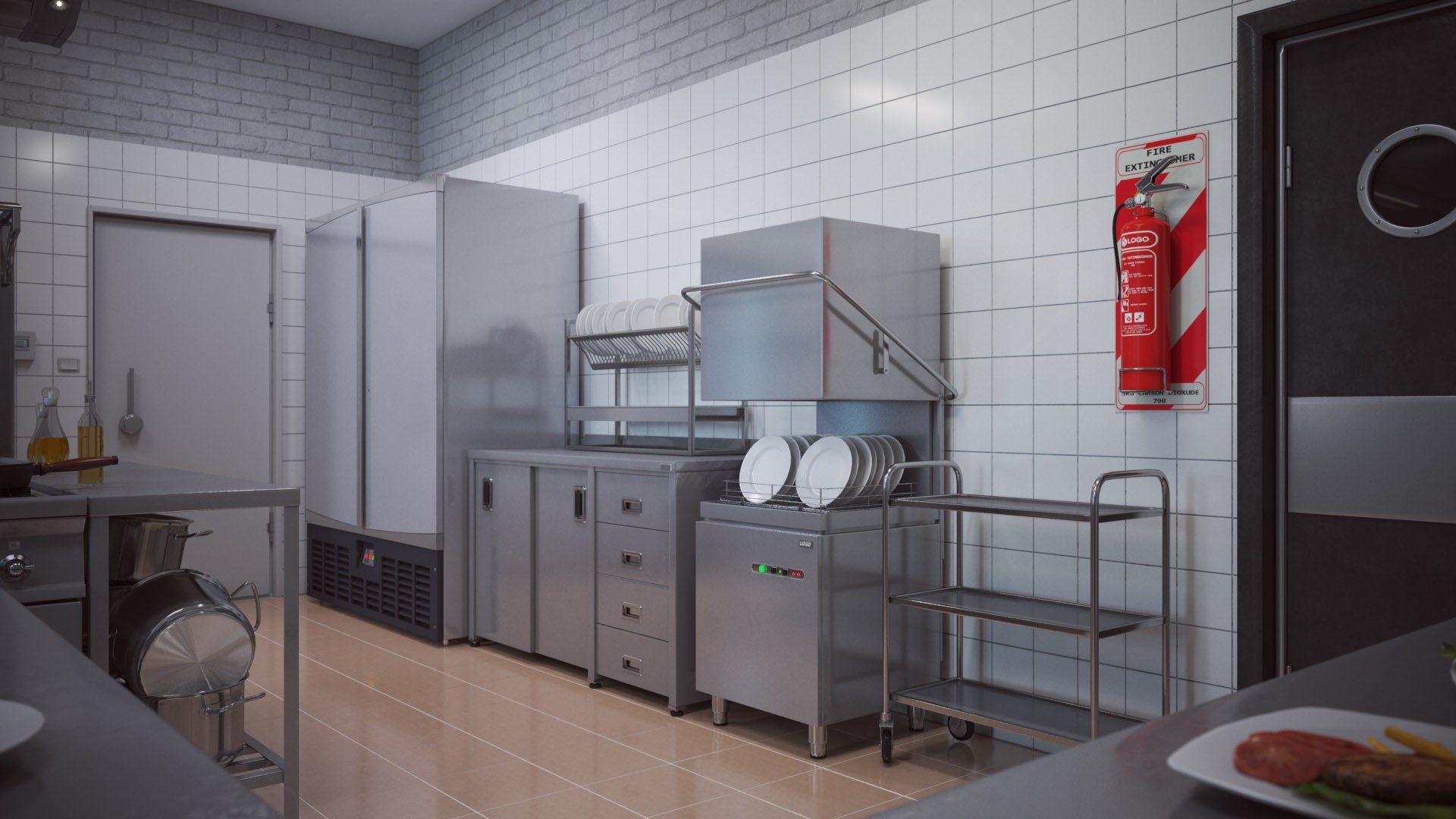 3d Commercial Kitchen Model