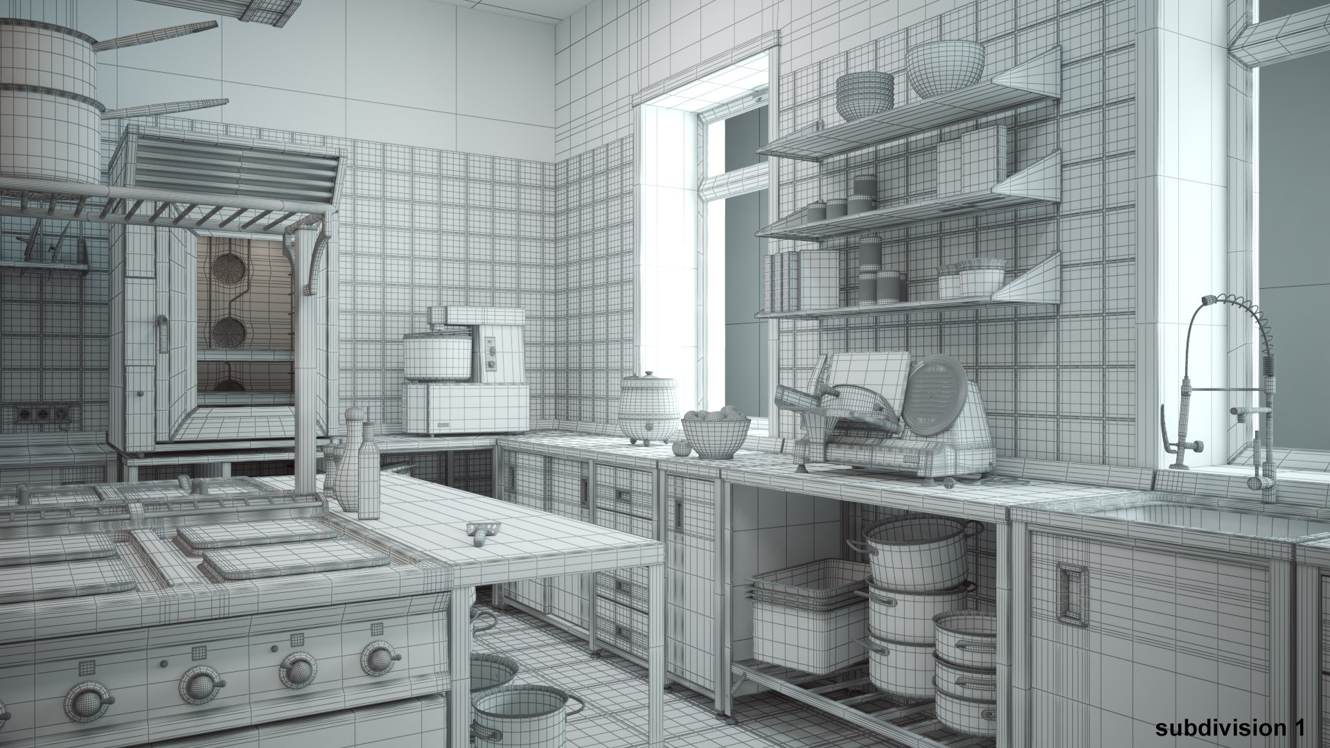 3d Commercial Kitchen Model