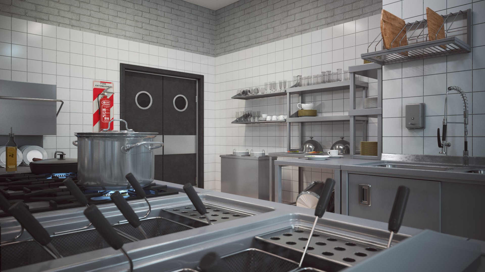 3d Commercial Kitchen Model