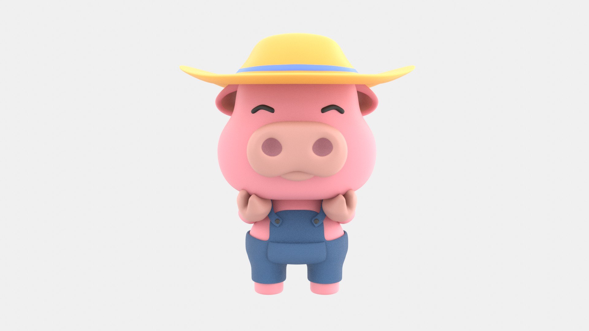 3D Cute Pig 3D Illustration Model - TurboSquid 2239215
