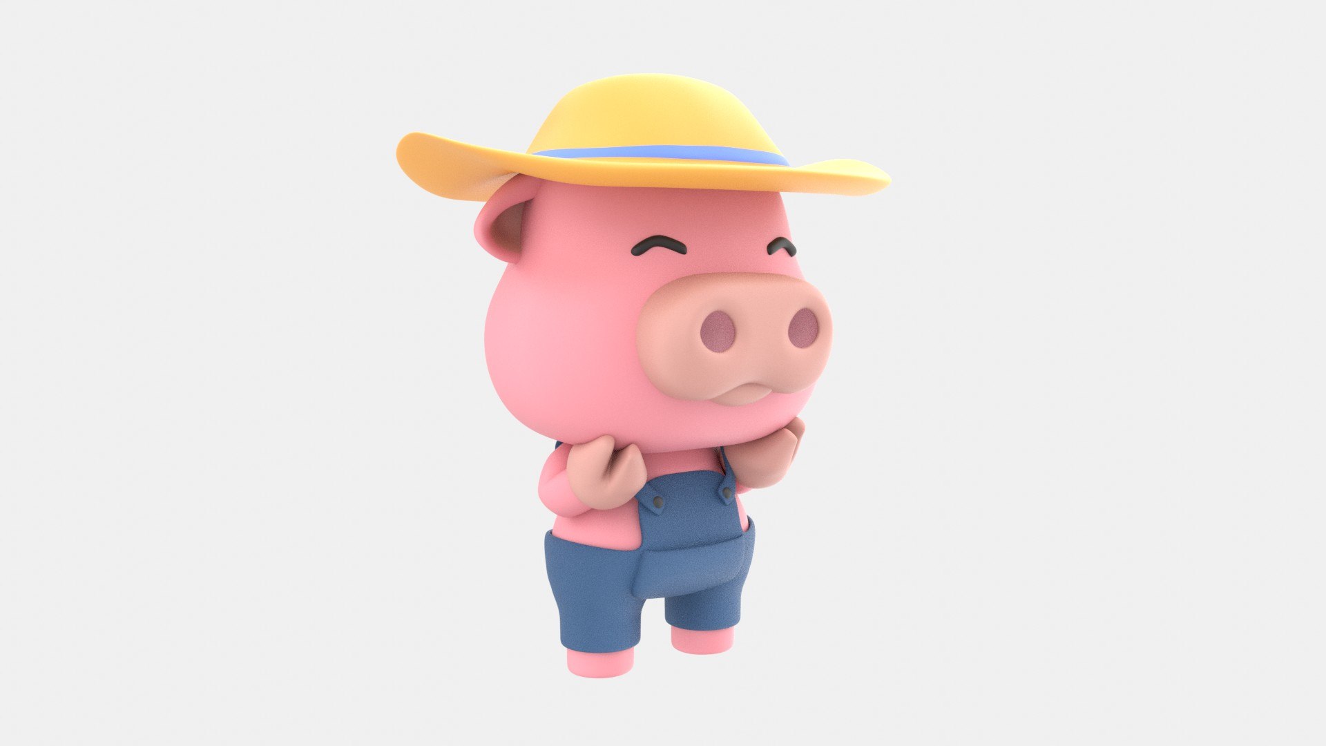 3D Cute Pig 3D Illustration Model - TurboSquid 2239215