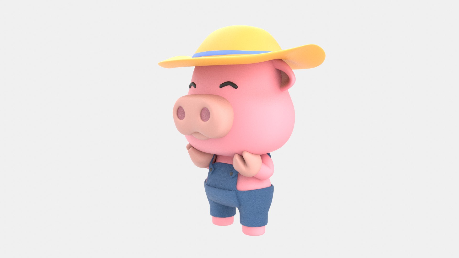 3D Cute Pig 3D Illustration Model - TurboSquid 2239215
