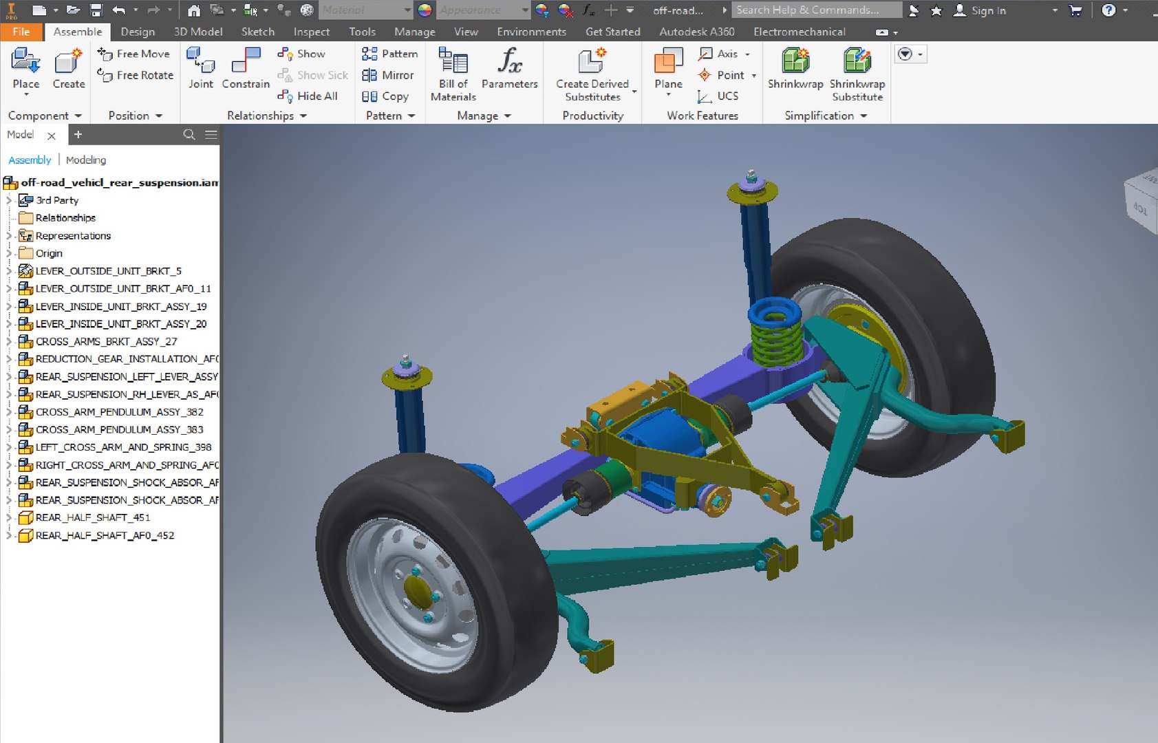 3D Off Road Vehicle Rear Suspension - TurboSquid 1883618