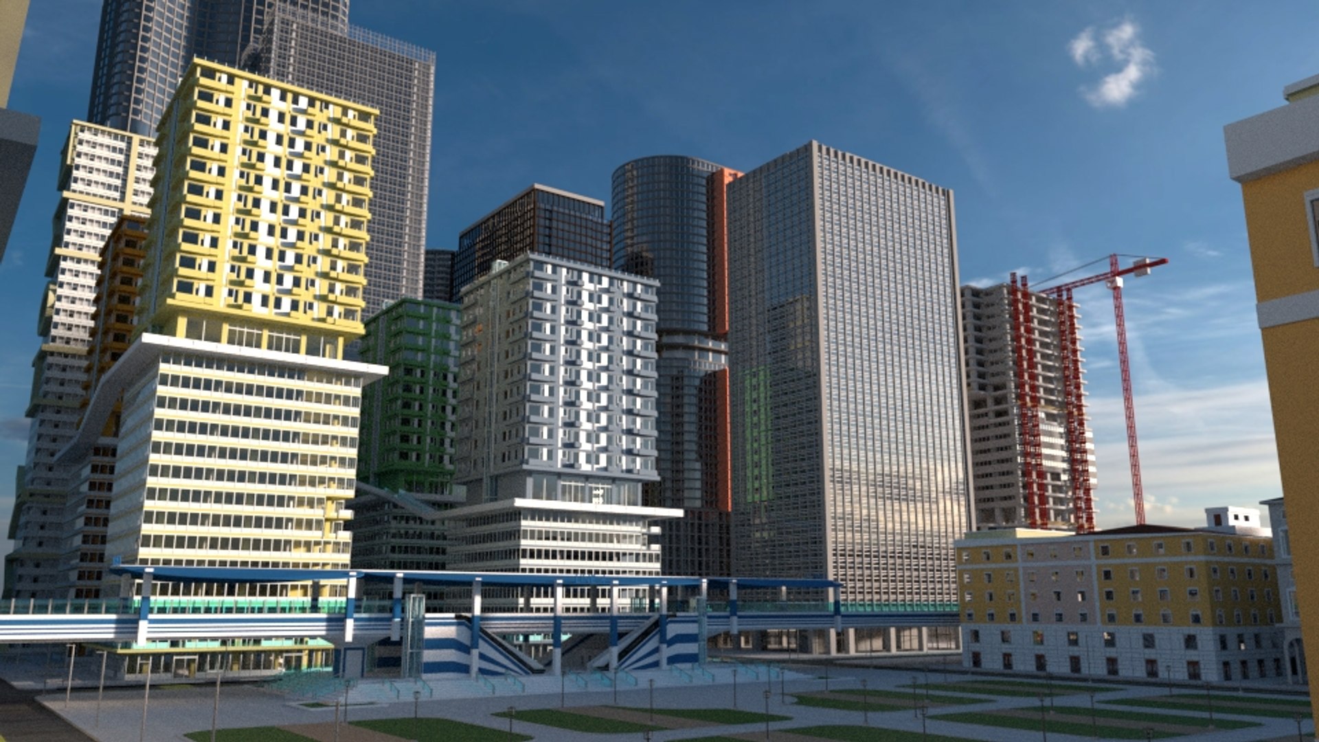 City Skyscraper Buildings 3D Model - TurboSquid 1334119