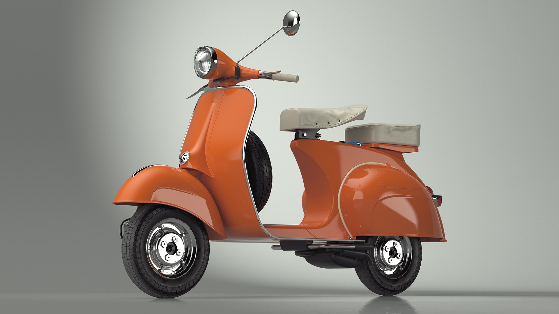 3D Vintage Scooter Orange Model - TurboSquid 2250088