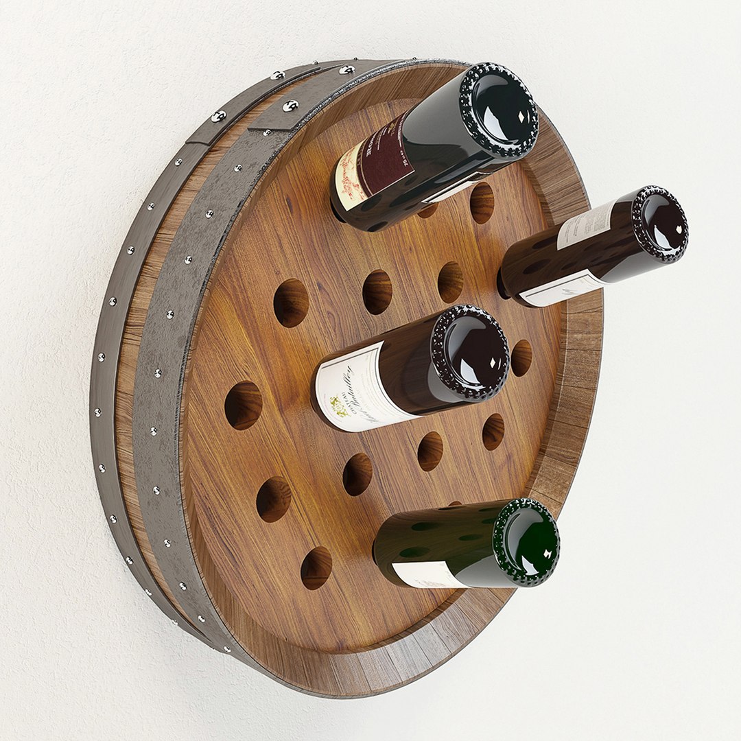 3d wine rack barrel model