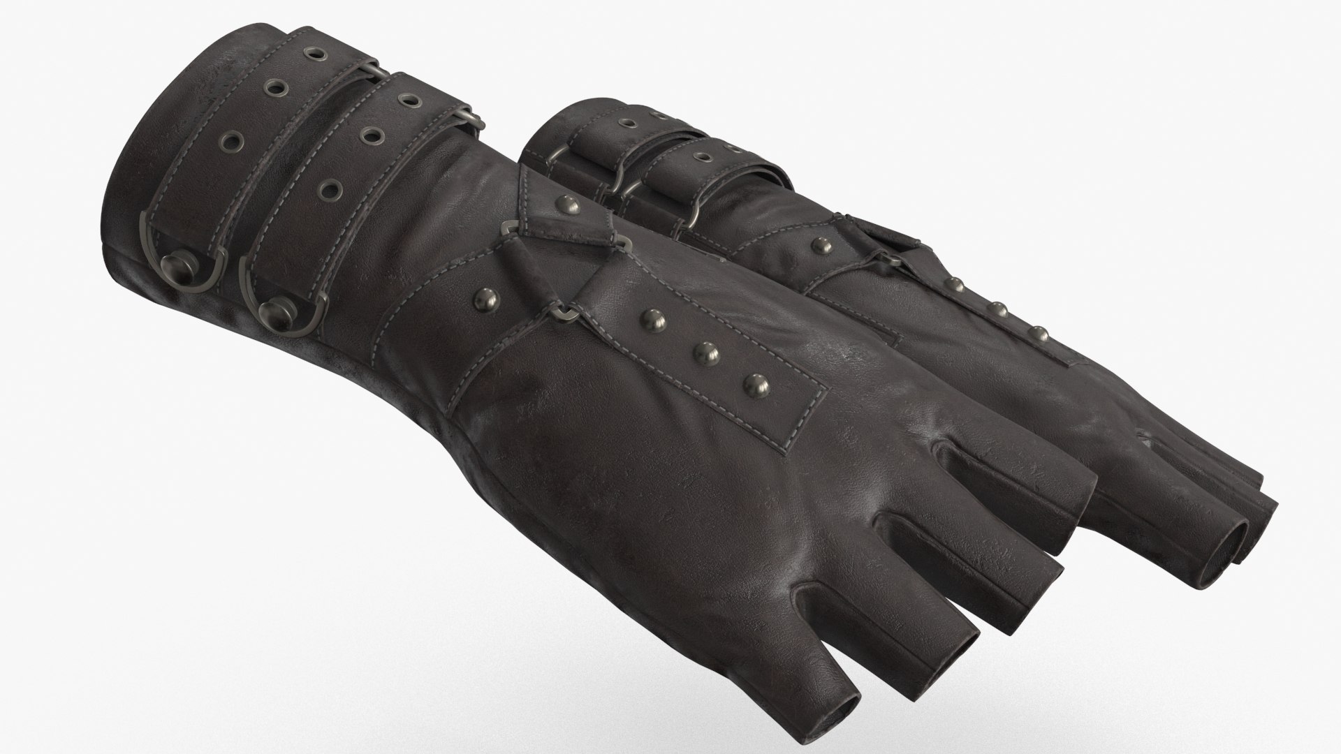 Punk Rave Steampunk Fingerless Gloves 3 Colors 3D Model - TurboSquid ...