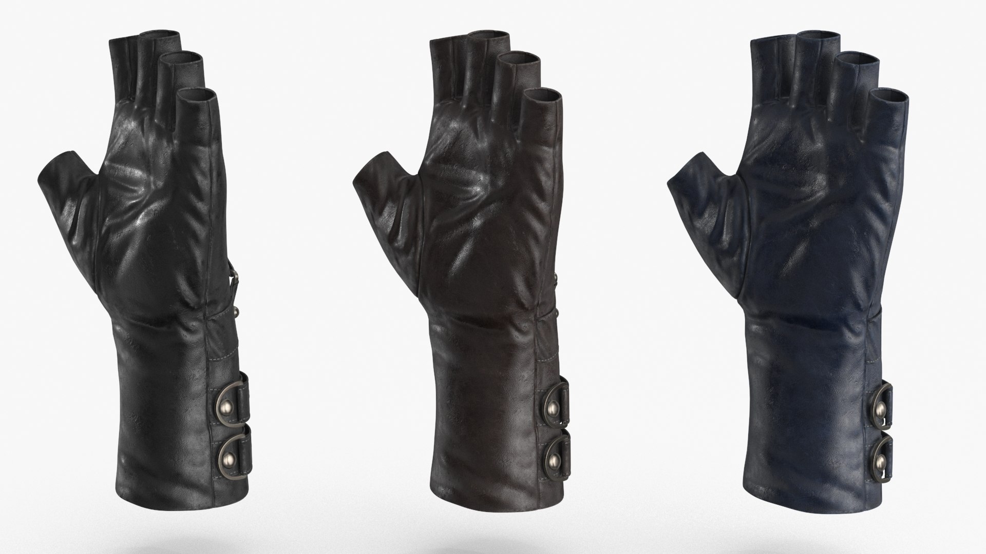 Punk Rave Steampunk Fingerless Gloves 3 Colors 3D Model - TurboSquid ...