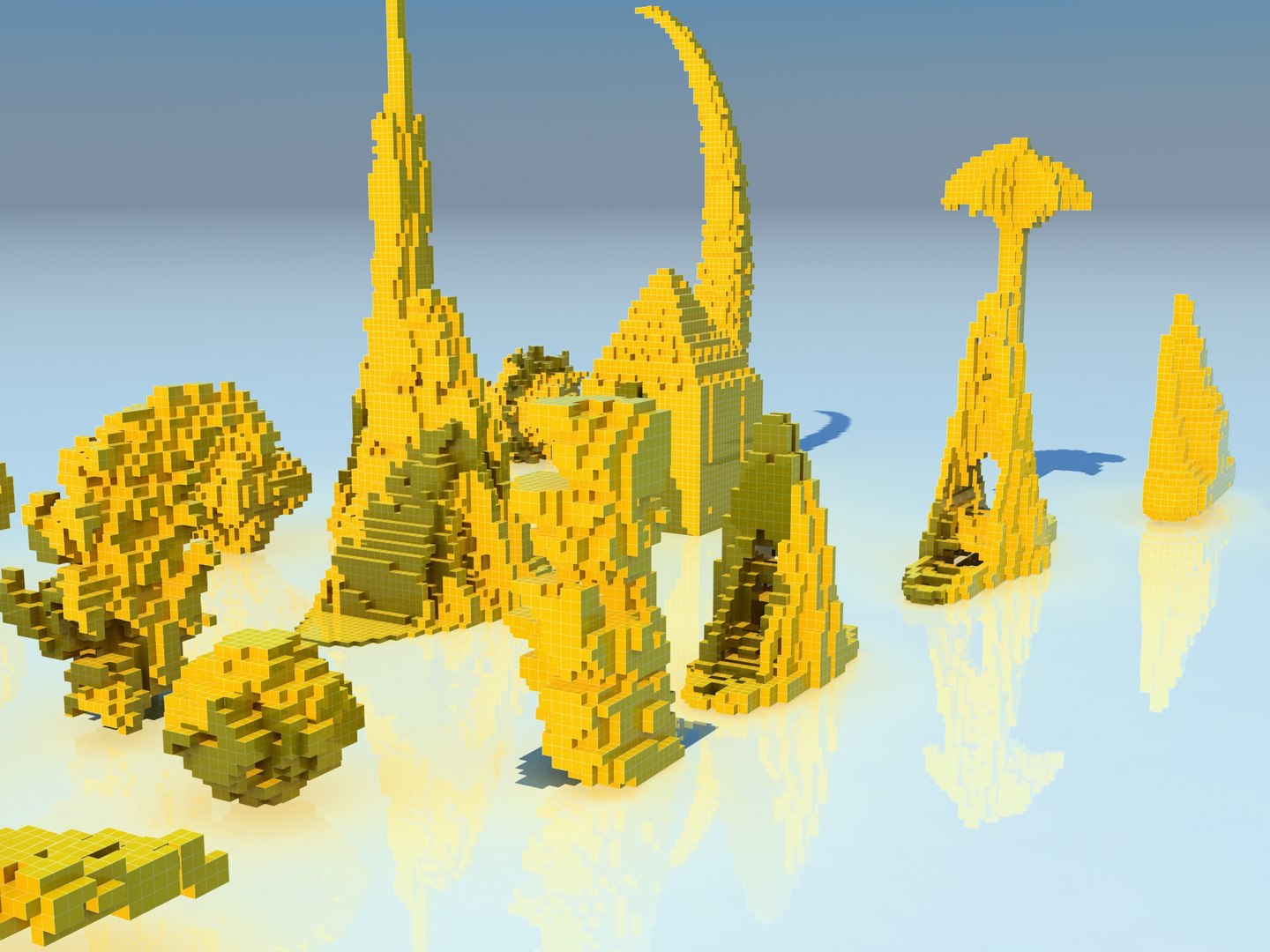 3d Abstract Pixel Art Pack Model