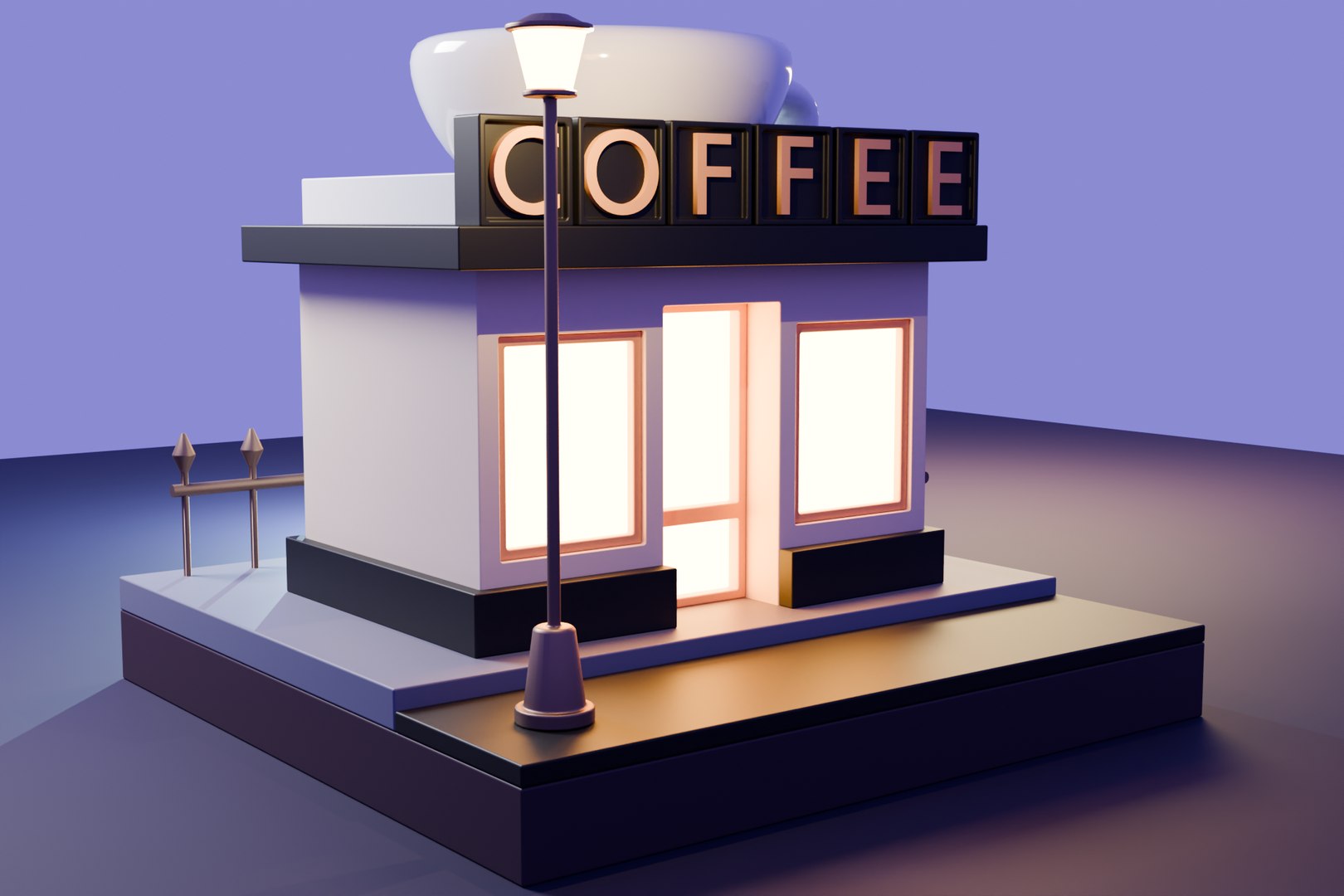 3D Low Poly Coffee Shop 3D Model - TurboSquid 2317339