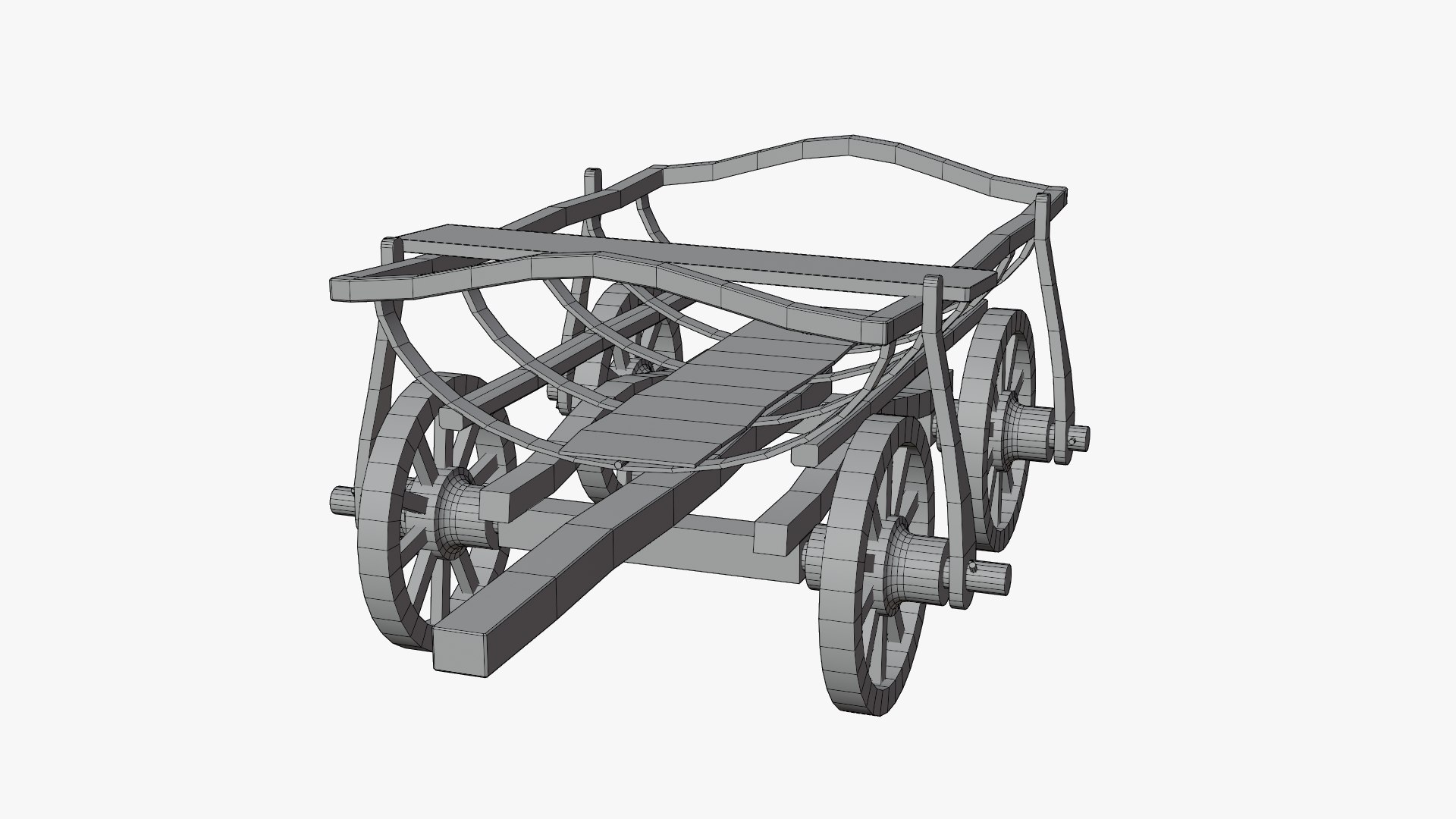 3D Ukrainian Wooden Cart - TurboSquid 2212435