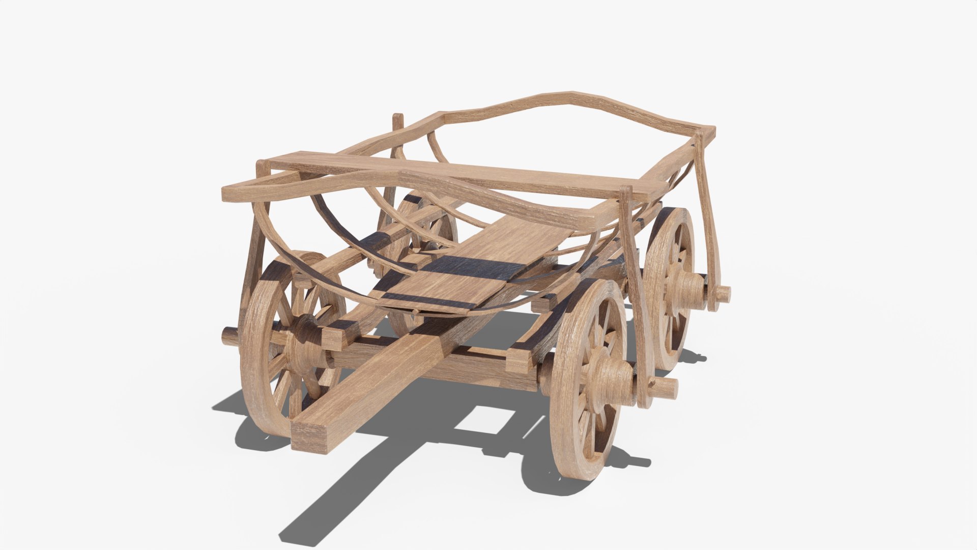 3D Ukrainian Wooden Cart - TurboSquid 2212435