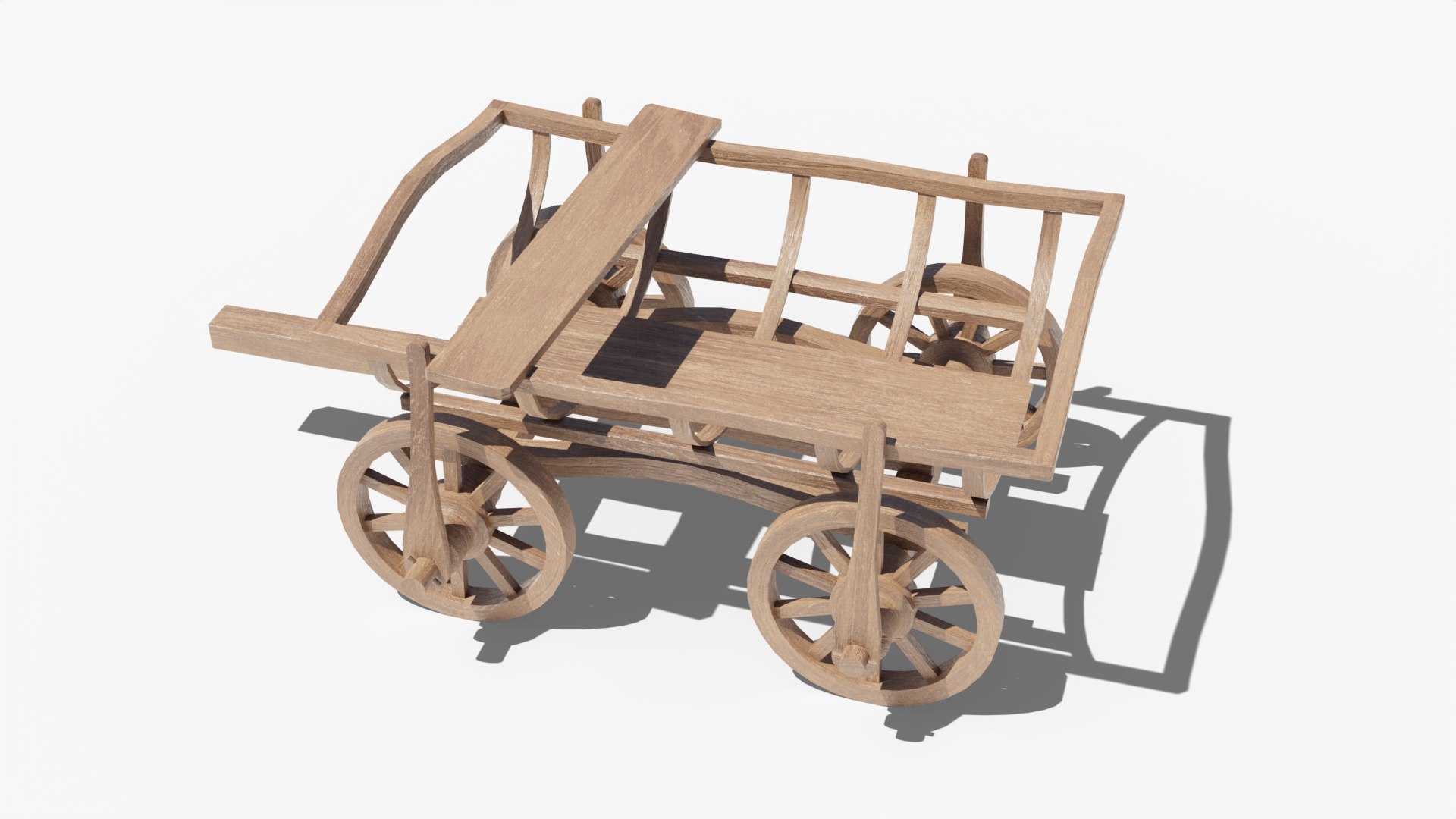 3D Ukrainian Wooden Cart - TurboSquid 2212435