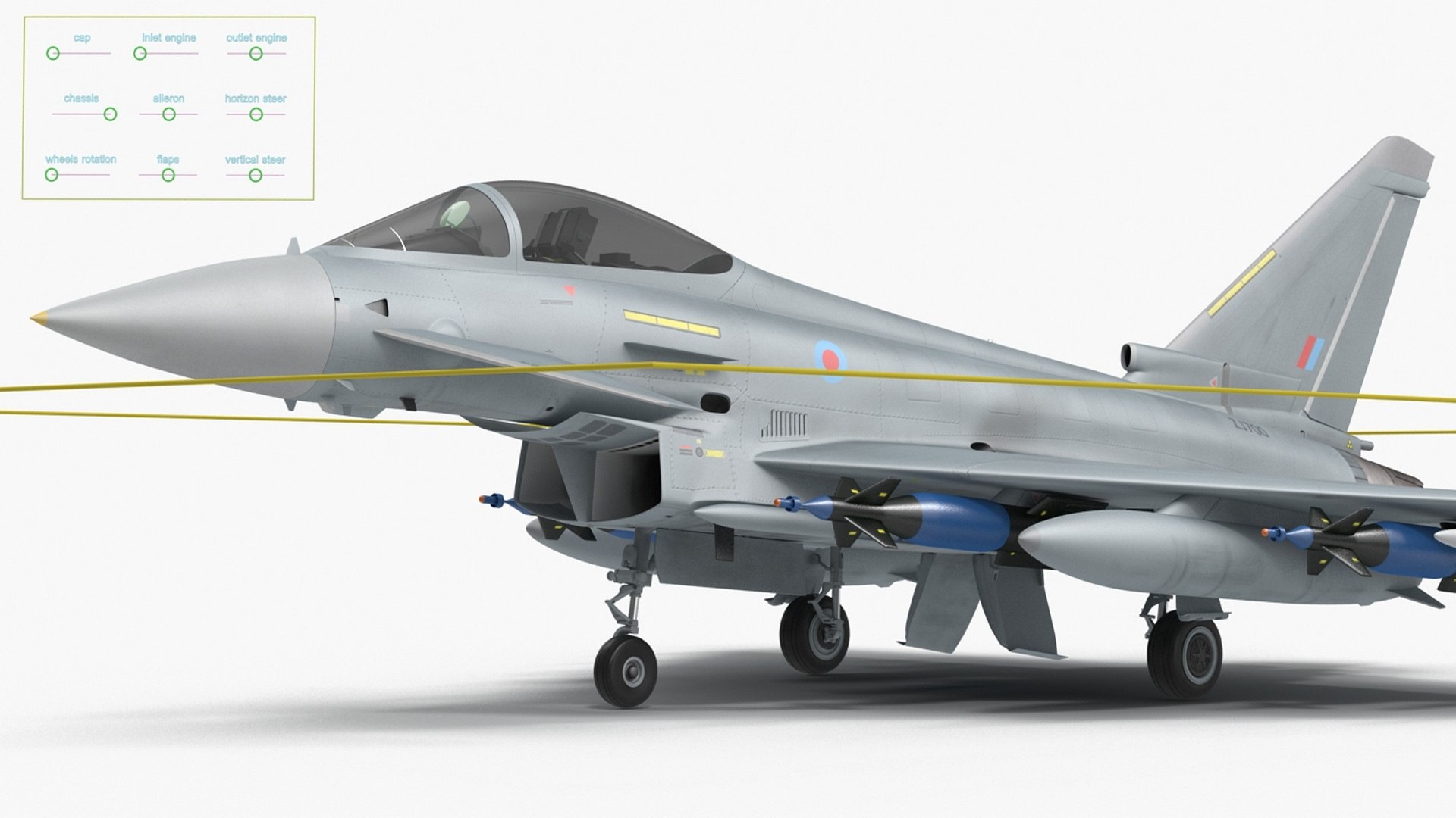 Eurofighter Typhoon Jet With Weaponry Rigged 3D Model - TurboSquid 2378244