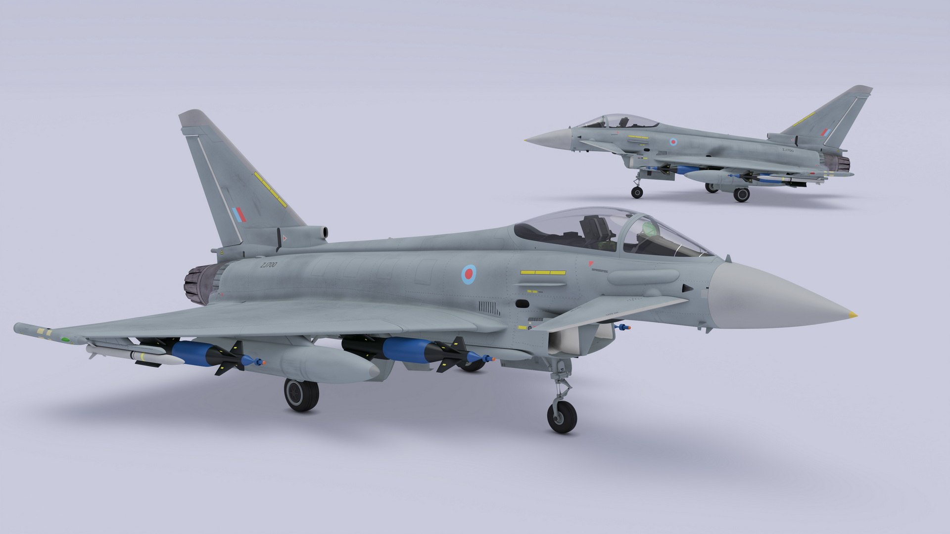 Eurofighter Typhoon Jet With Weaponry Rigged 3D Model - TurboSquid 2378244