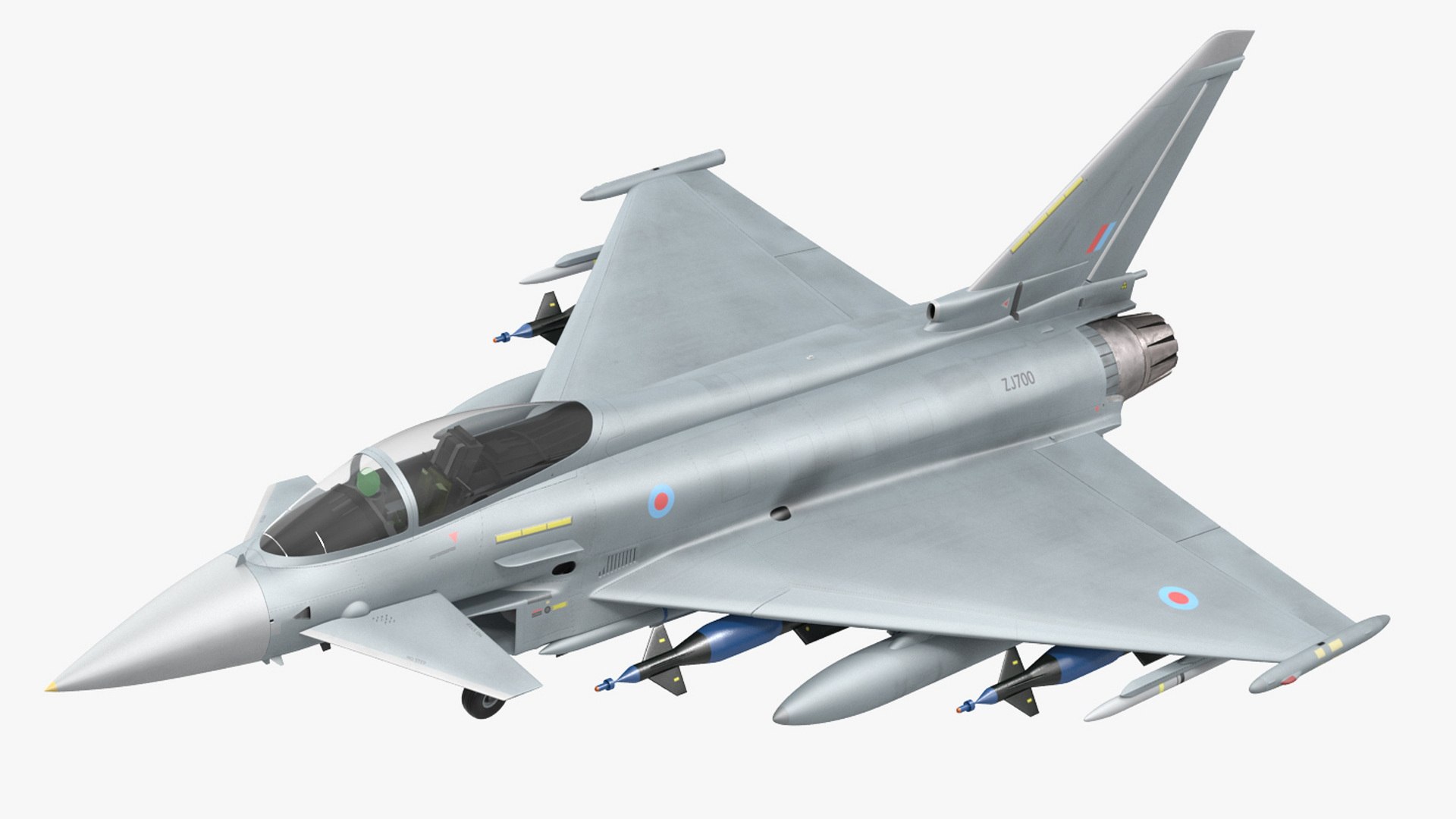 Eurofighter Typhoon Jet With Weaponry Rigged 3D Model - TurboSquid 2378244