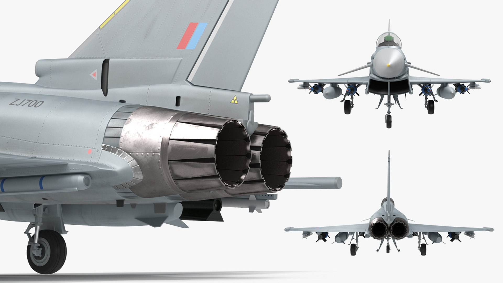 Eurofighter Typhoon Jet With Weaponry Rigged 3D Model - TurboSquid 2378244